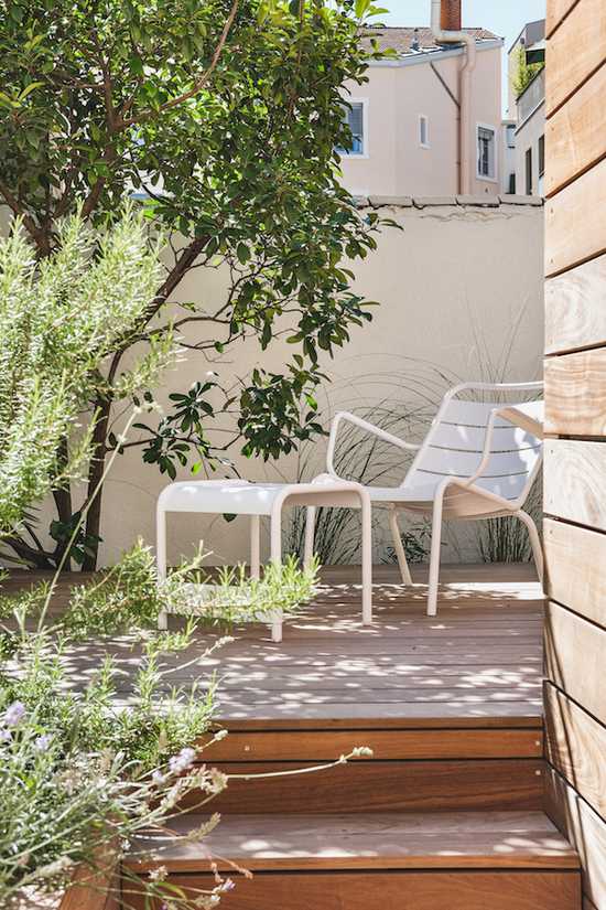 Aménagement paysager d’une terrasse 100% bois